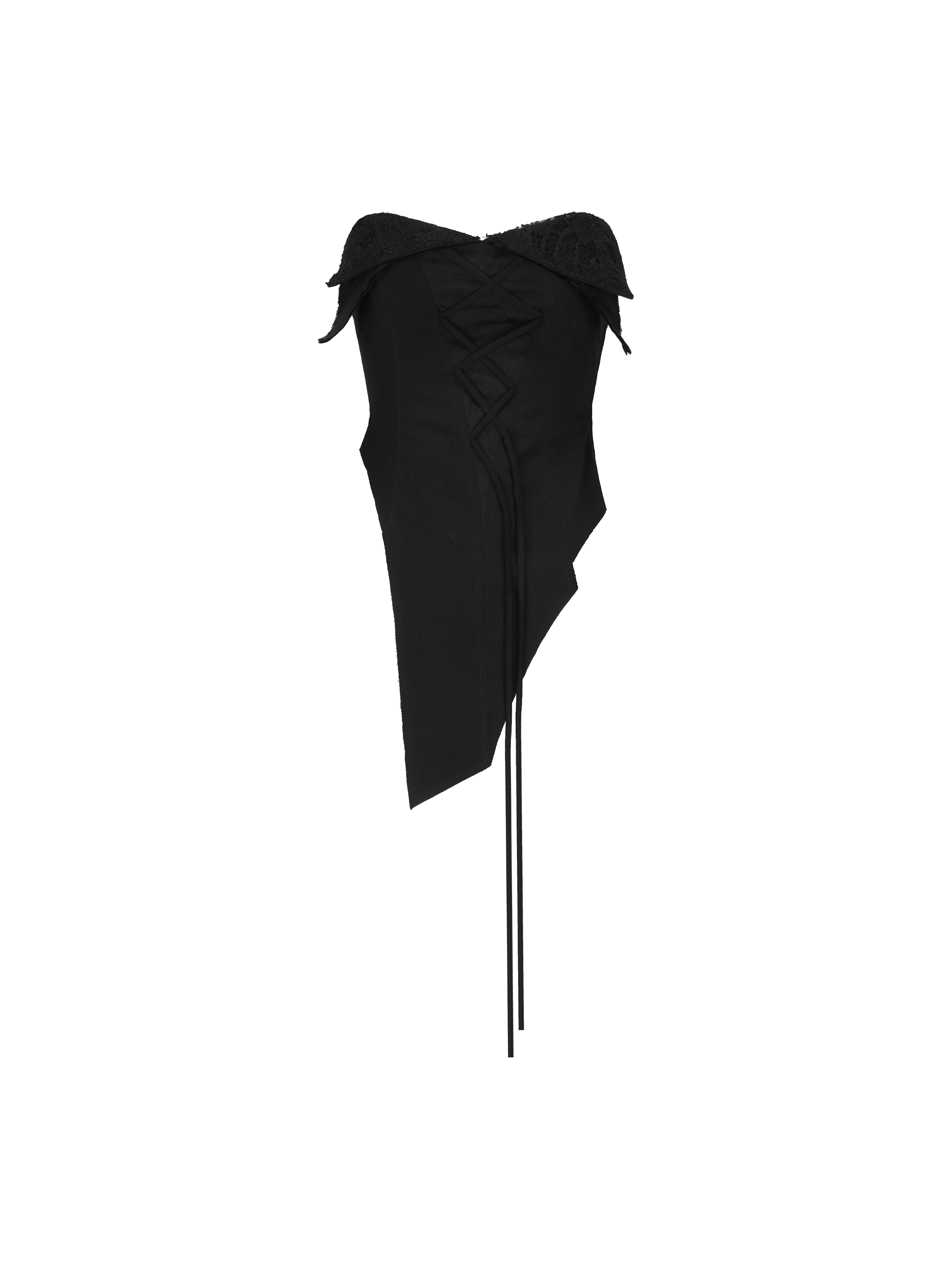 Black Lace Fold-over Tube Top – ELYWOOD